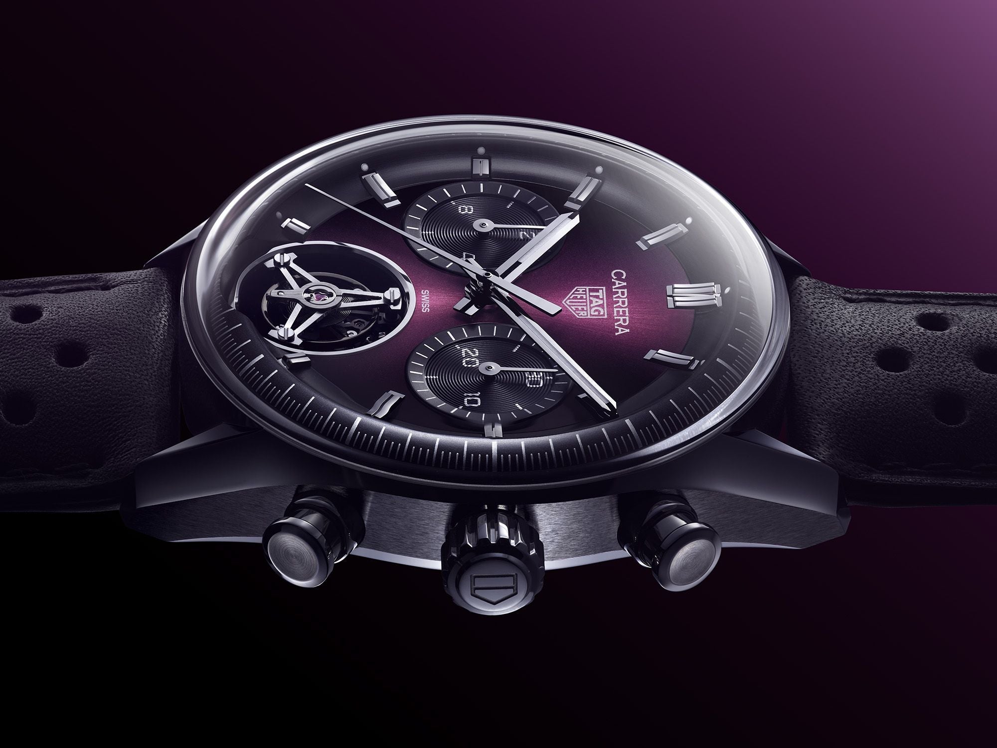 TAG Heuer Carrera Chronograph Tourbillon iN Purple – Element iN Time NYC