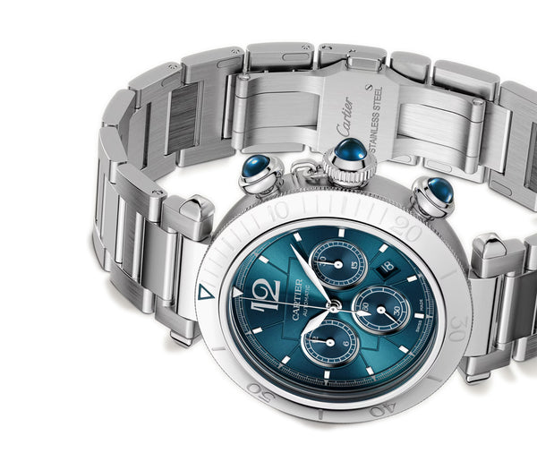 41mm Blue Sunray Dial Chronograph Stainless Steel WSPA0039 – Element iN ...