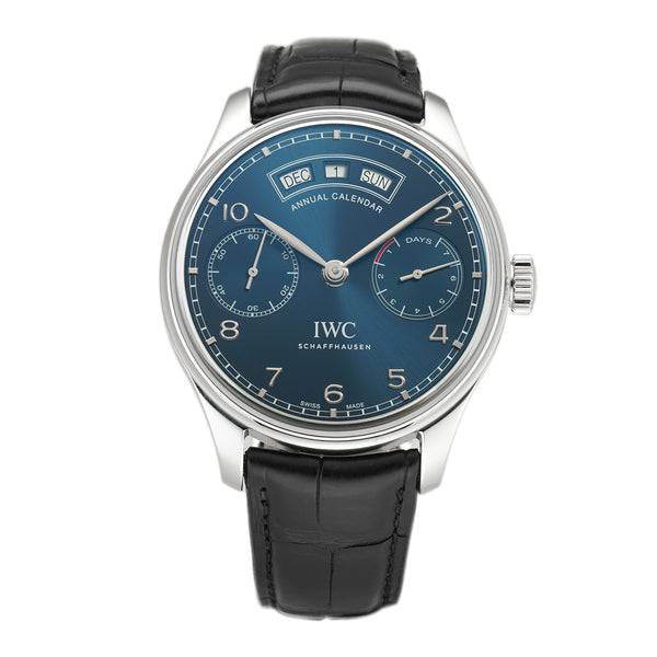 IWC Portuguese 44mm Annual Calendar Steel Blue Dial IW503502 – Element ...