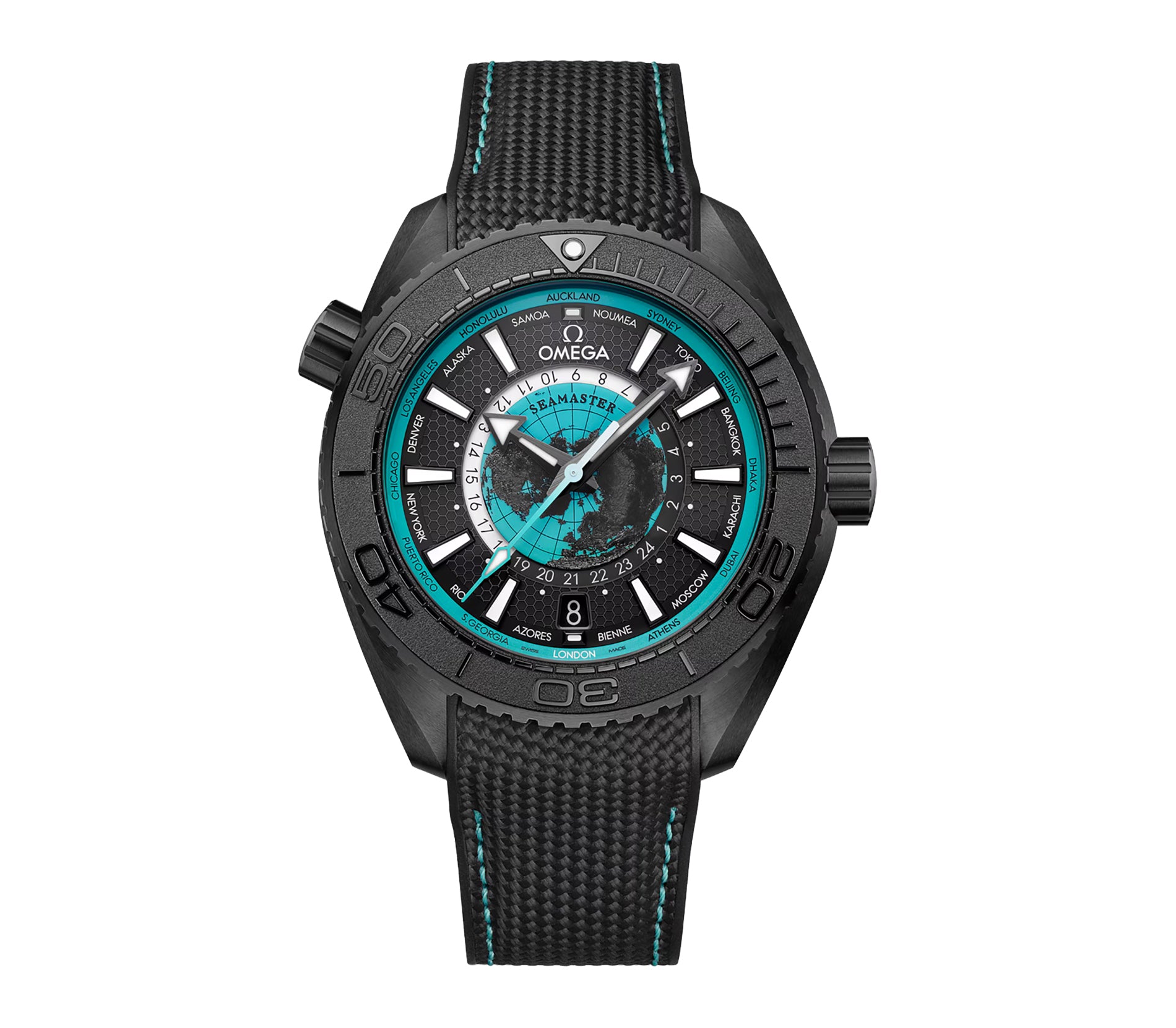 Omega 46mm Planet Ocean 600M Co-Axial Worldtimer GMT 215.92.46.22.01 ...